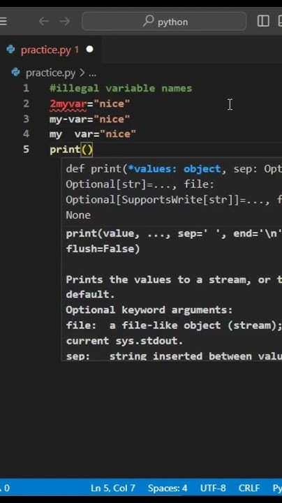 Illegal Variable Names 😯😲python Pythonprogramming Coding Programming Code Youtube