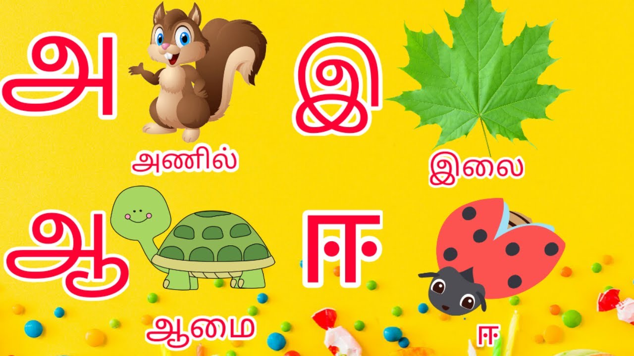 உயிர் எழுத்துக்கள் படங்கள் || Tamil uyir eluthukkal Examples || Tamil ...
