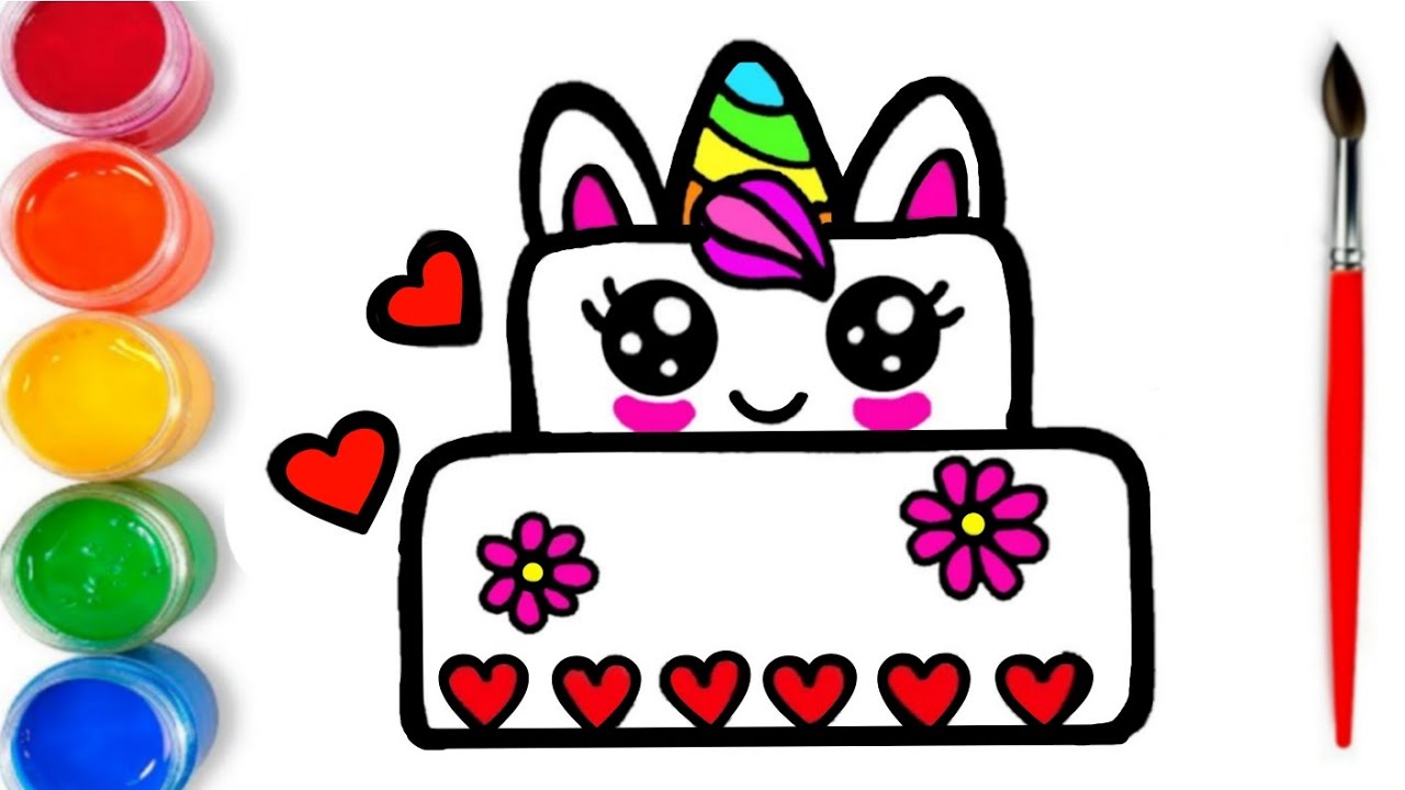 So Beautiful 😍 Cake 🎂 Drawing Learning | How To Draw Cake | Step By ...