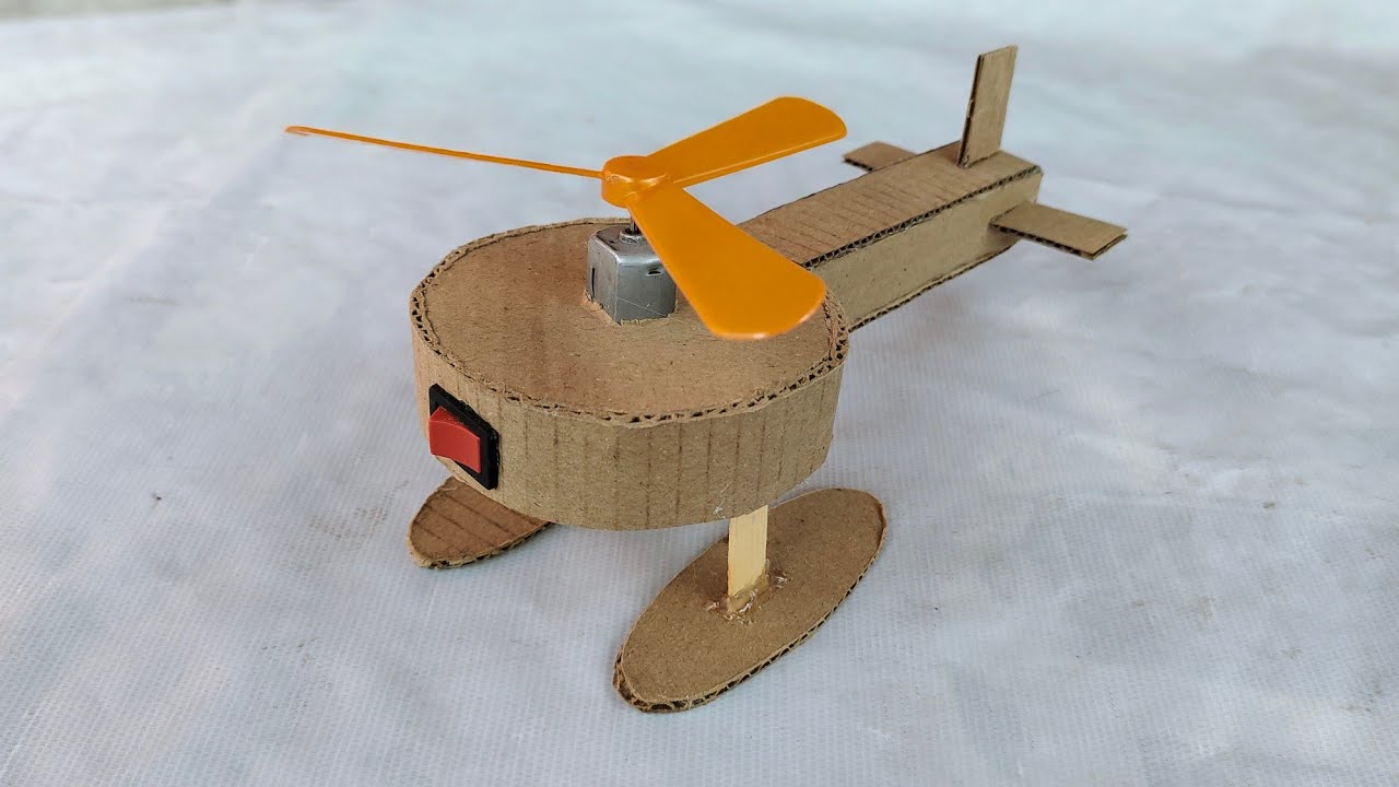 How To Make Helicopter From Cardboard - Quadcopter Helicopter Toy - YouTube