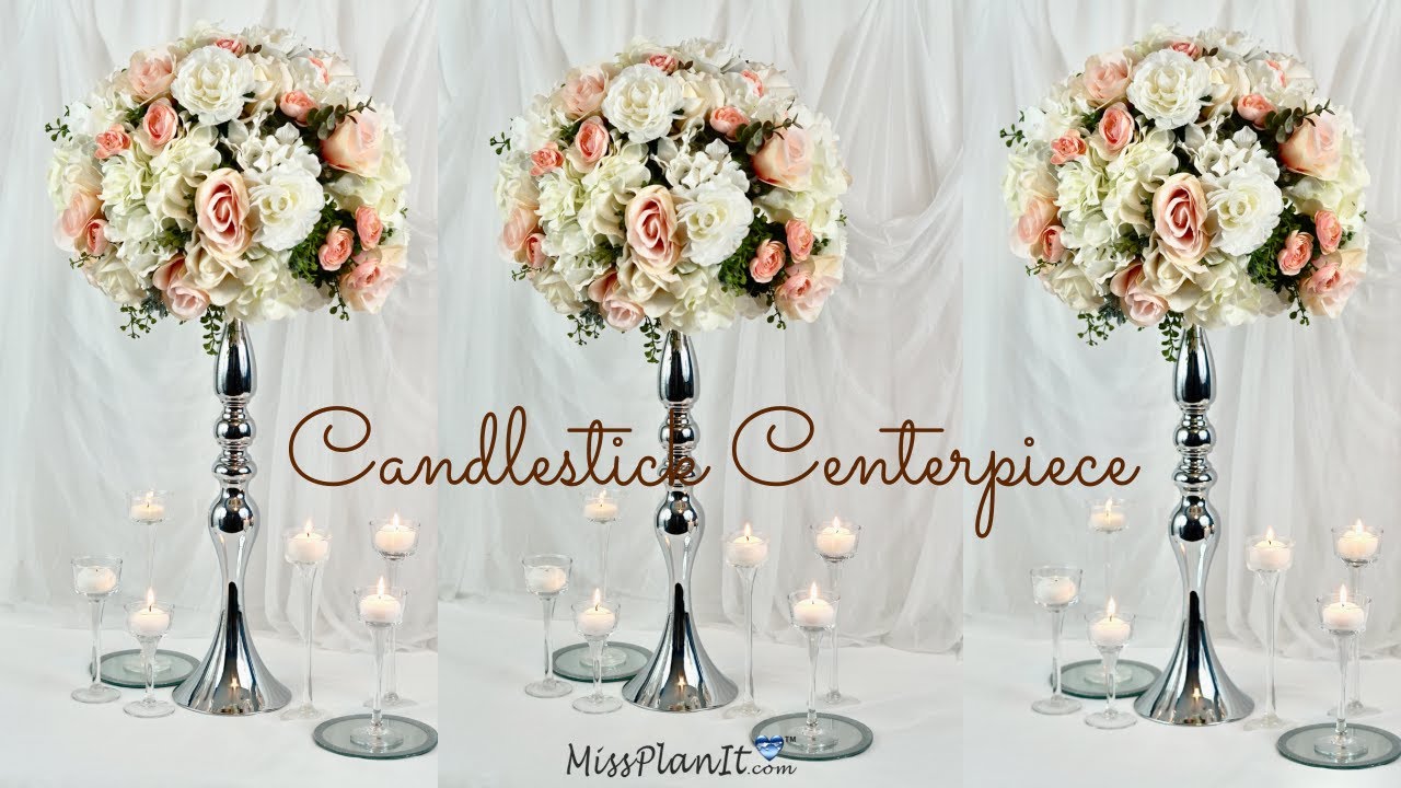 DIY Tall Rose Candlestick Wedding Centerpiece | Budget Weddings | DIY ...