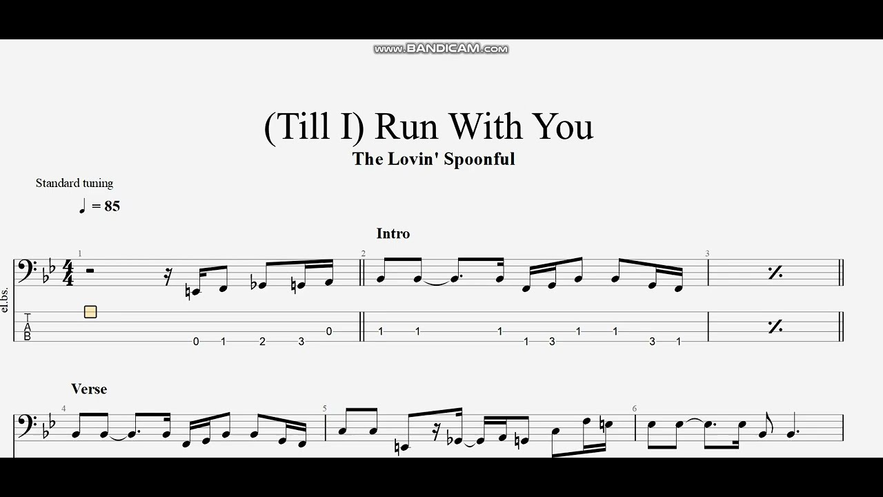The Lovin' Spoonful - (Till I) Run With You (bass tab) - YouTube