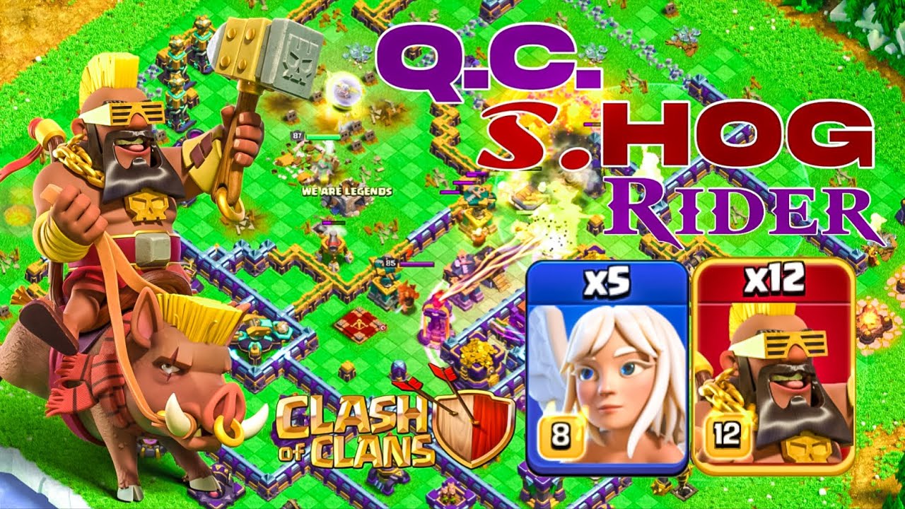 TH15 Queen Charge Super Hog Rider War+ Legend League Attacks! Clash of ...