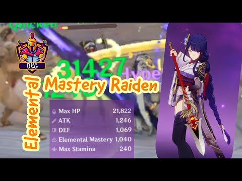 1K Elemental Mastery Raiden Shogun Hyperbloom Damage Showcase and Build ...