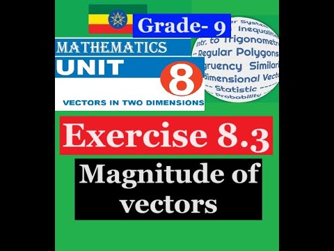 Mathematics Grade 9 Unit 8 Exercise 8.3(Magnitude of vectors)@Girma21 ...