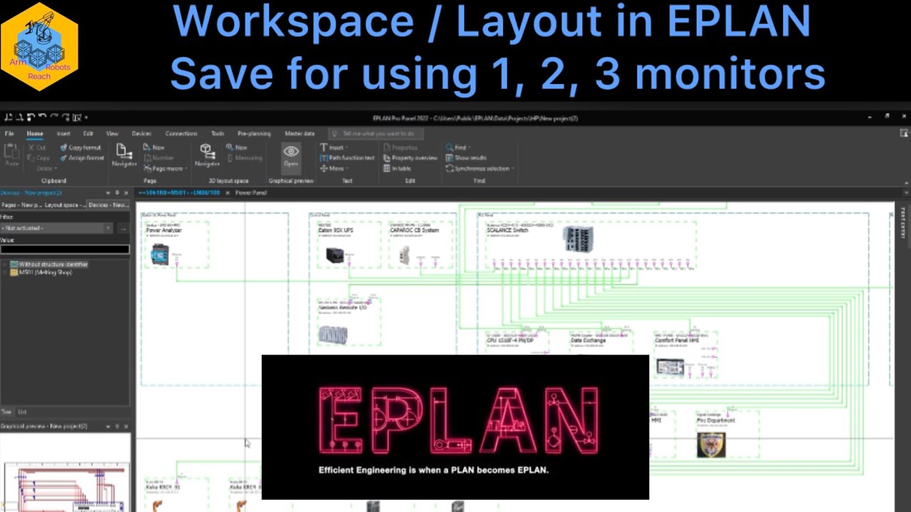 EPLAN Electric P8: Workspace / Layout - Save for using 1, 2, 3 monitors #eplan #eplanp8 # ...