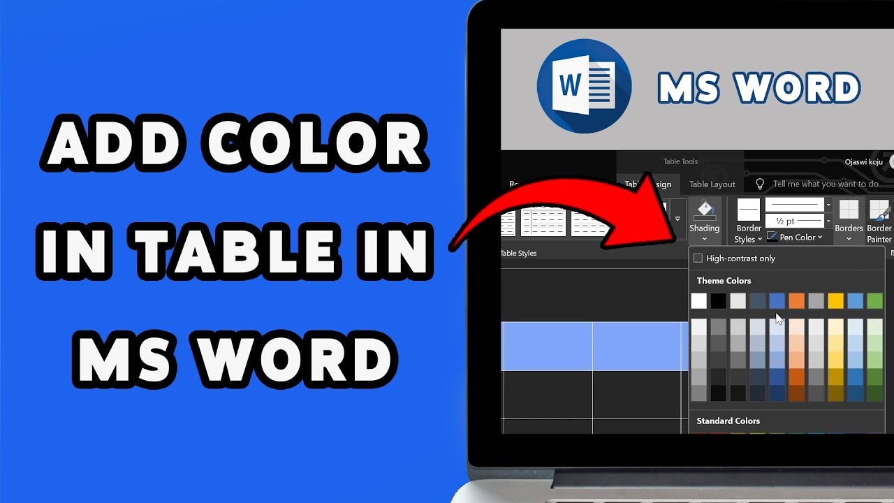 How To Add Color In Table In MS Word 2025 | Change Table Background Or ...
