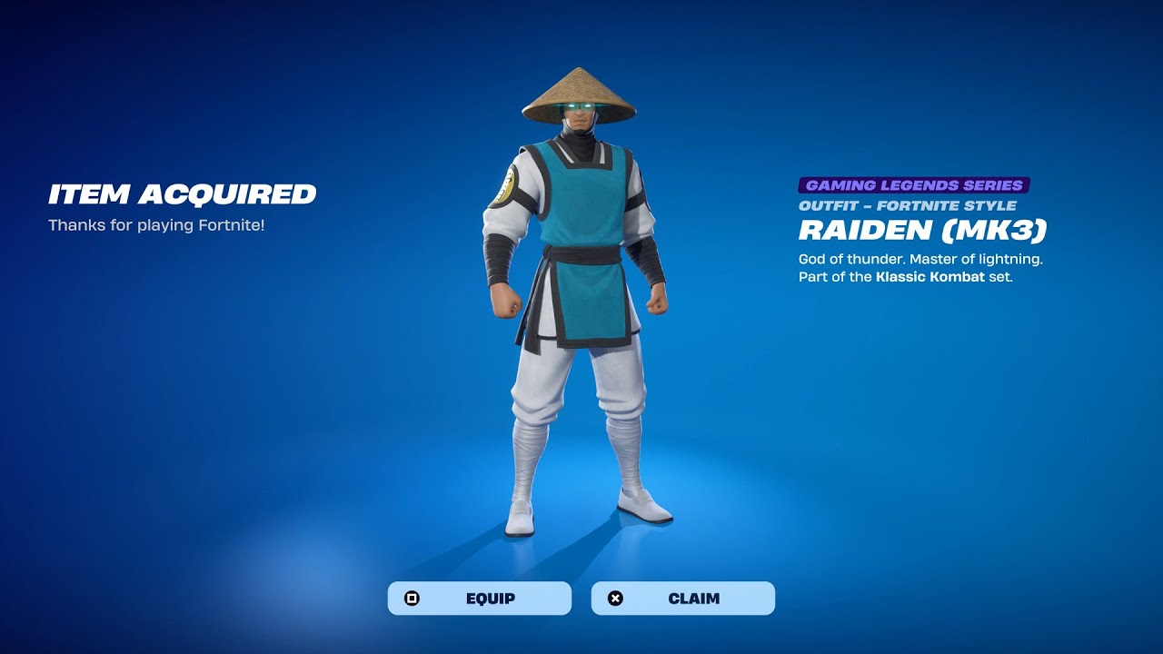 How To Get MK3 Raiden Skin NOW FREE In Fortnite! (Unlocked MK3 Raiden ...