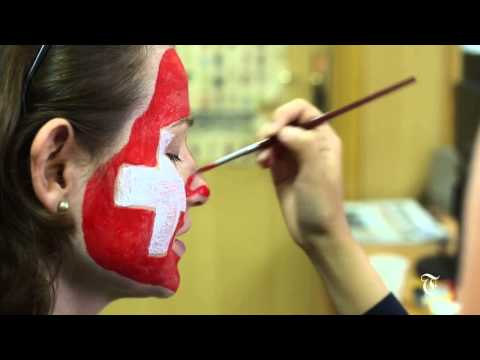 2014 FIFA World Cup supplement - Face painting behind the scenes of Switzerland vs Ecuador
