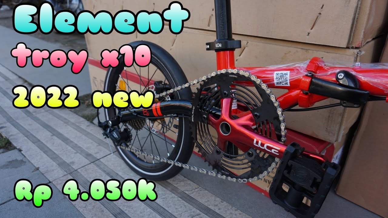 SEPEDA LIPAT 16 ELEMENT TROY 10 SP NEW 2022 BLACKRED - YouTube