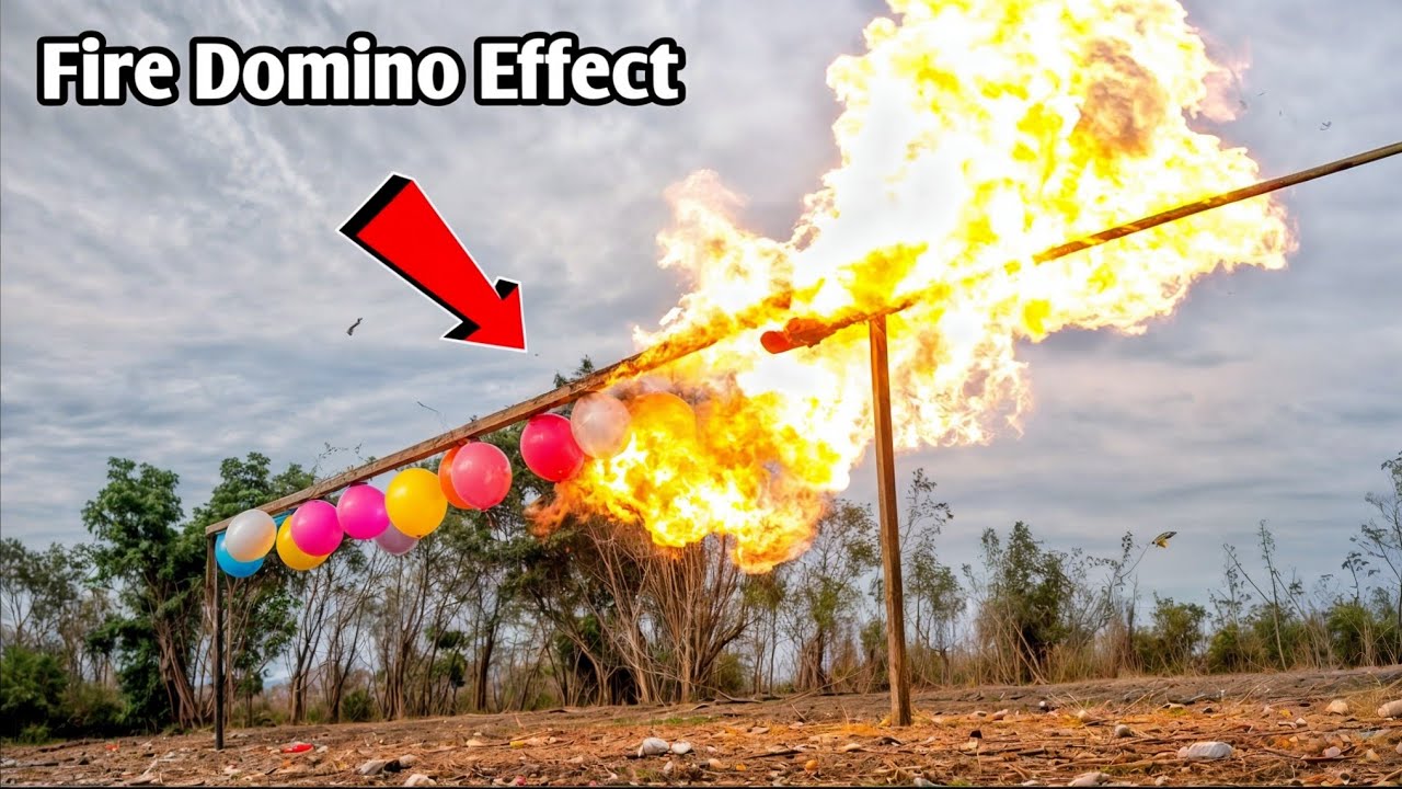 I Made a Domino Effect From Fire - Chain Reaction Science Experiment ...