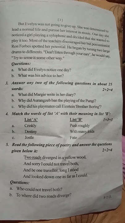 English half yearly paper class 11 up board - YouTube