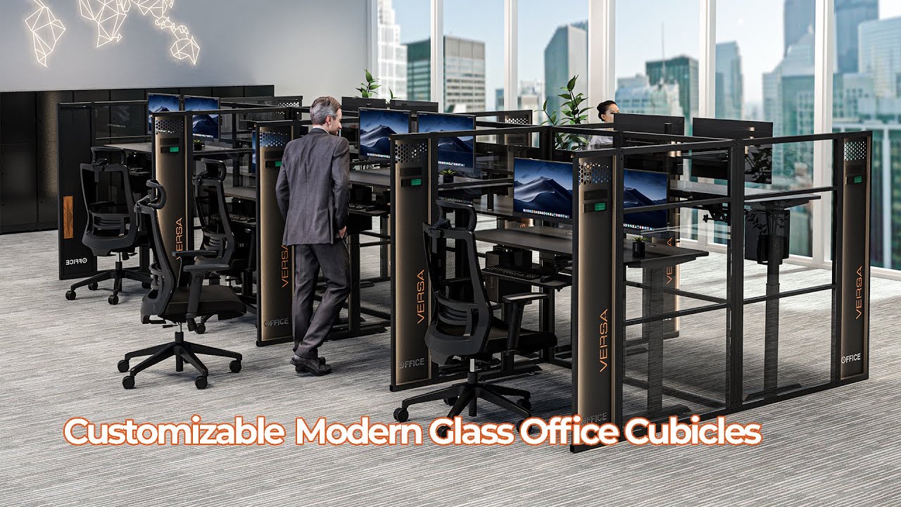 Versatables Q-Bee Cube Glass Office Cubicles - CLOTH Modules - YouTube