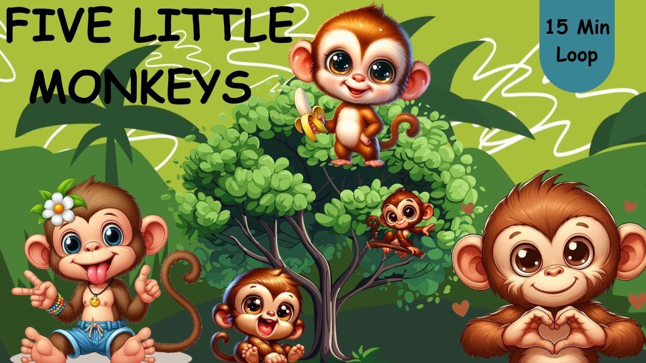 Five little monkeys jumping on the bed | English Nursery Rhyme For ...