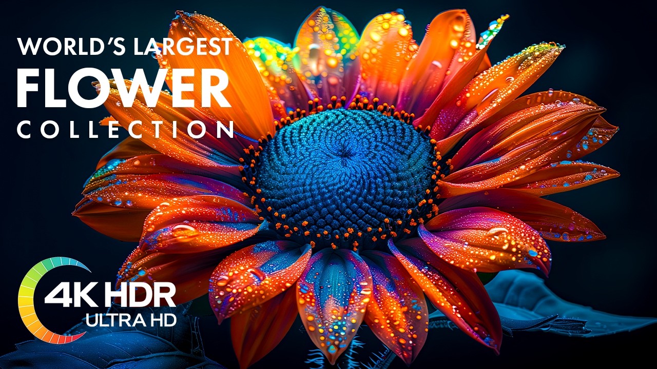 Tranquil Flowers Blooming Time lapse in 4K Video Ultra HD with Relaxing ...