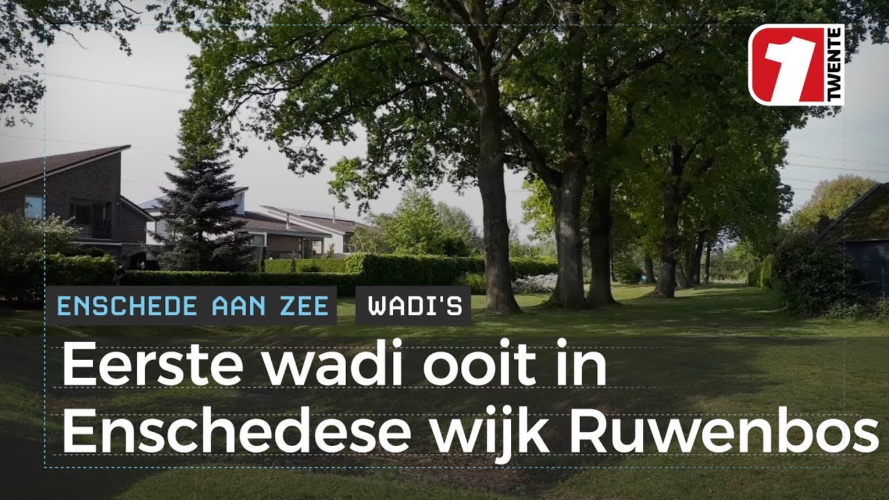 Eerste wadi ooit in Enschedese wijk Ruwenbos - YouTube