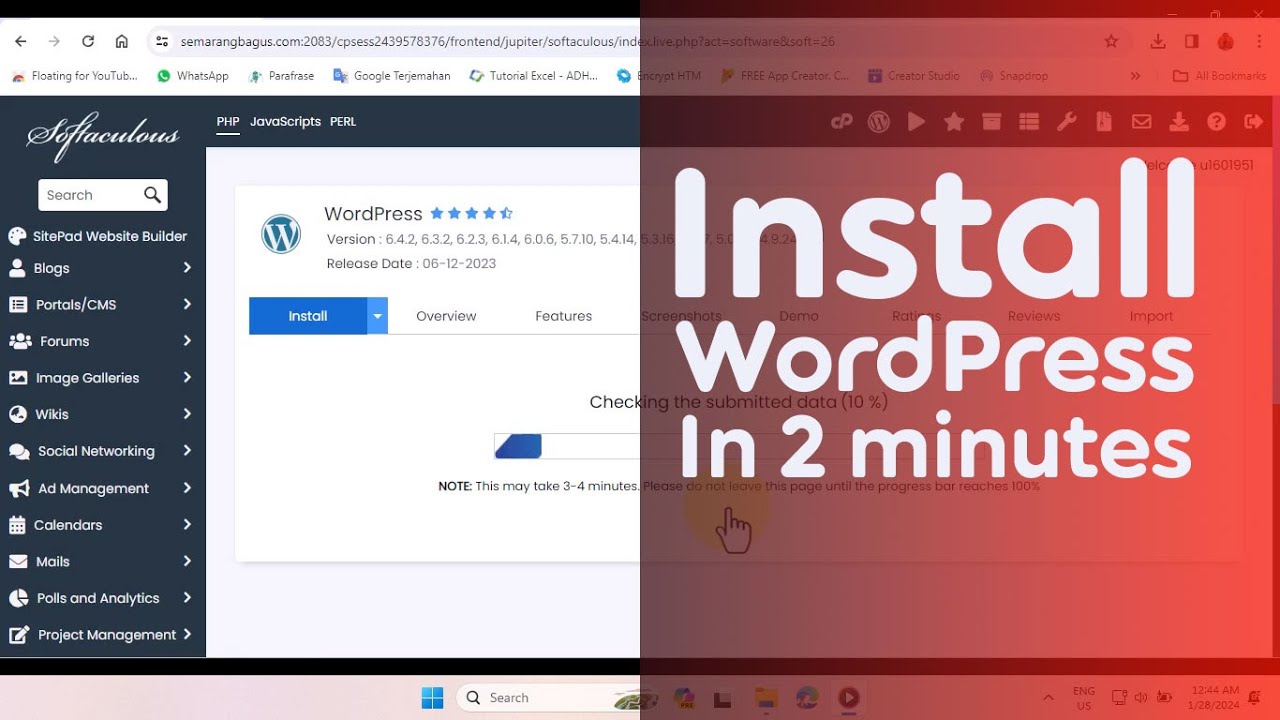 01 Install Wordpress Dengan Mudah Menggunakan Softaculous Apps ...