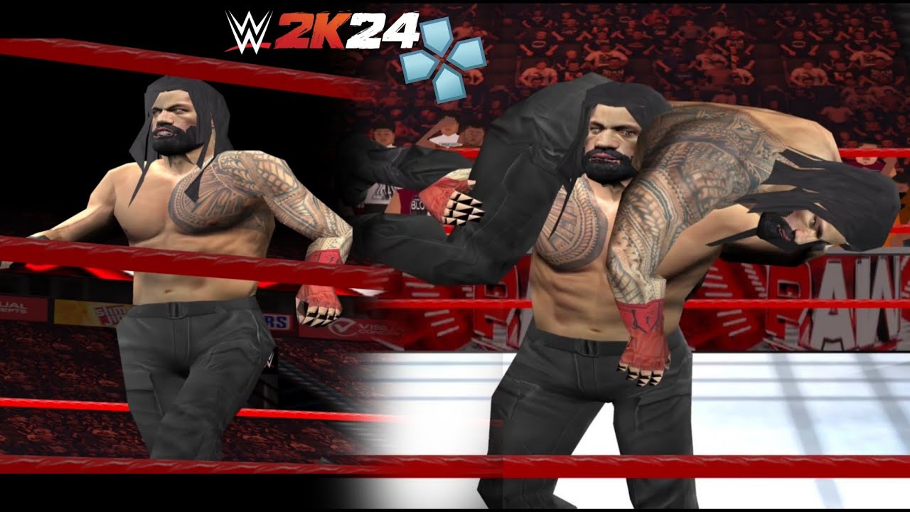 WWE 2K24 PS2 AND PSP /ANDROID/PC MOD DOWNLOAD | ROMAN REIGNS 4K ...