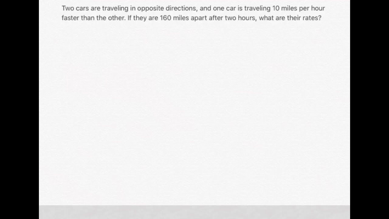 Distance Word Problem #1 - YouTube