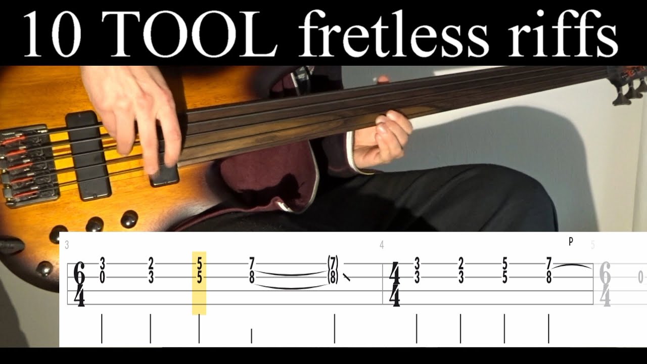 10 TOOL Riffs On FRETLESS BASS - YouTube