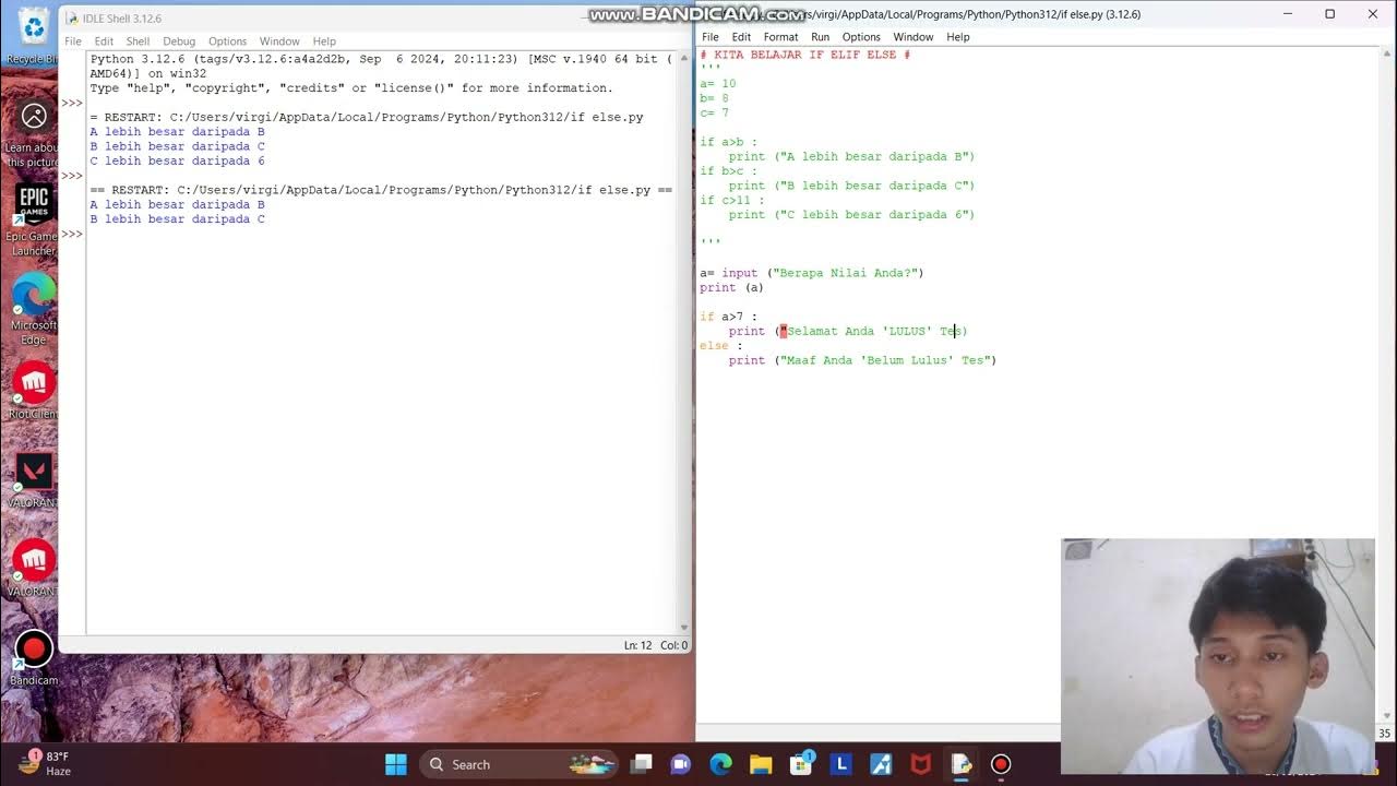 VIRGIAWAN "TUGAS TERSTRUKTUR 4, IF ELSE" PEMOGRAMAN KOMPUTER - YouTube