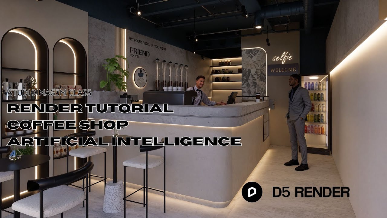 D5 RENDER 2.9 RENDERING RELAISTA TUTORIAL COFFE SHOP + ARTIFICIAL ...