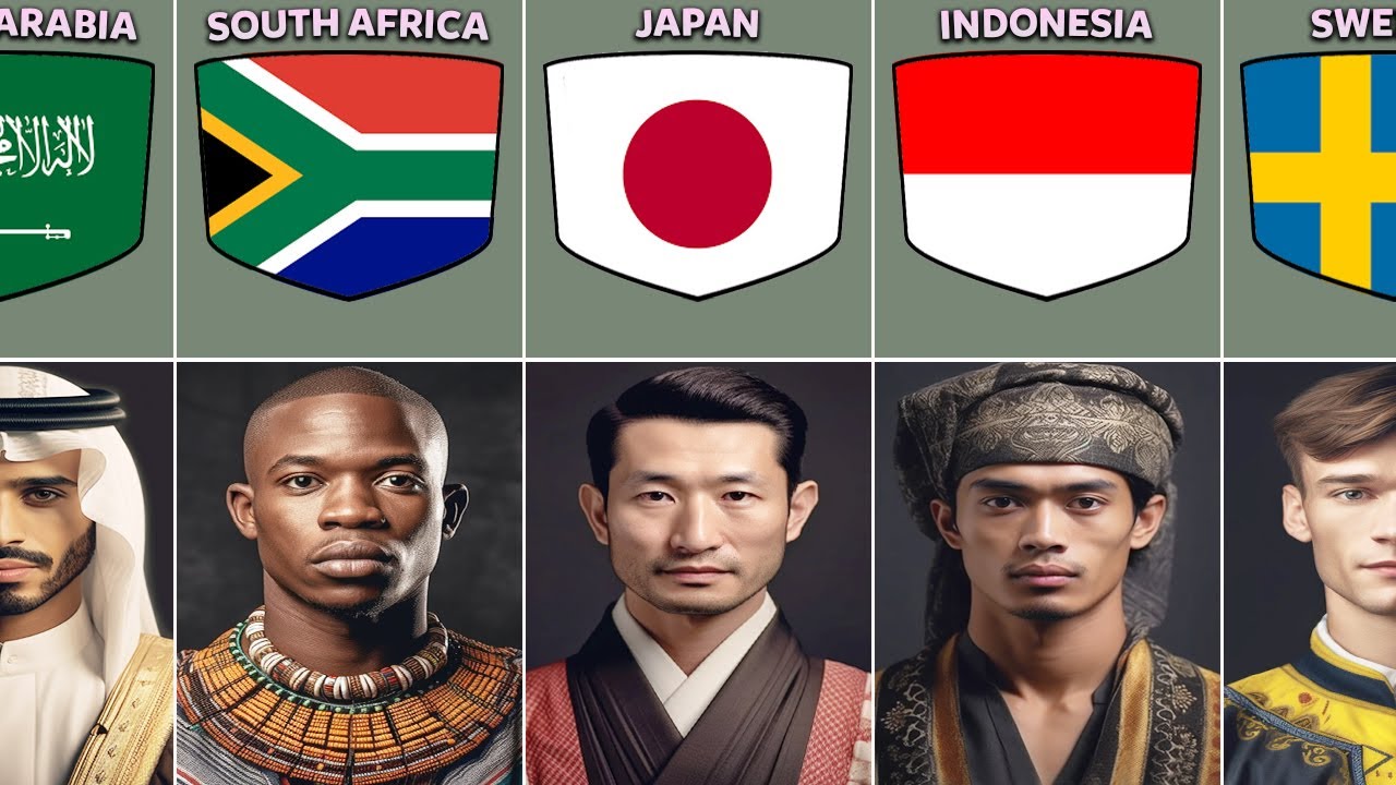Male Face Shapes From Different Countries - YouTube