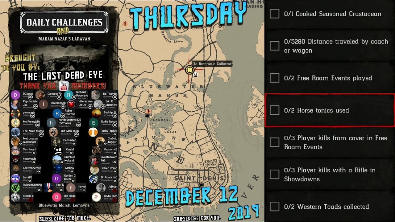 Role + Daily Challenges Madam Nazar Crustacean Western Toad Locations ...