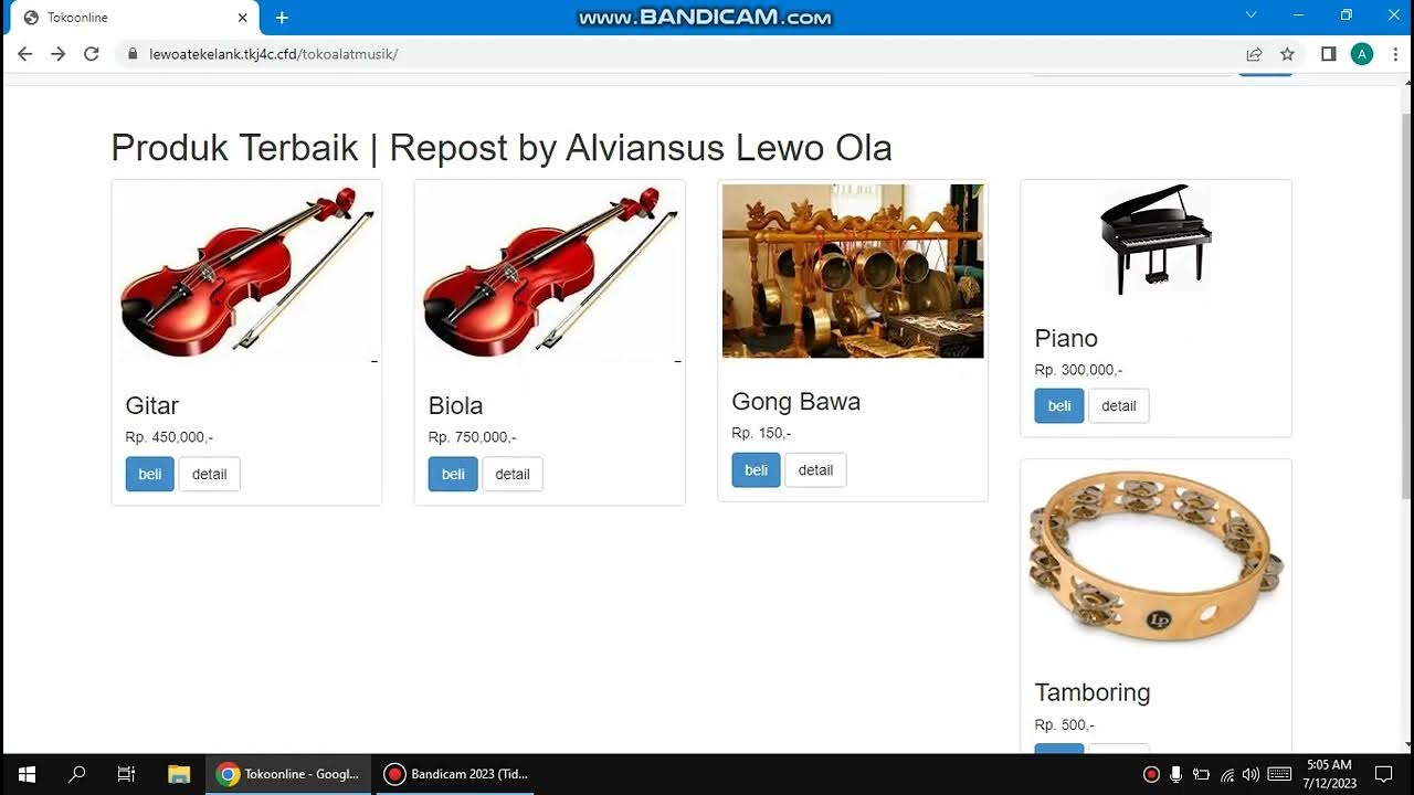Sistem Informasi penjualan Alat Musik Online Berbasis Web - YouTube