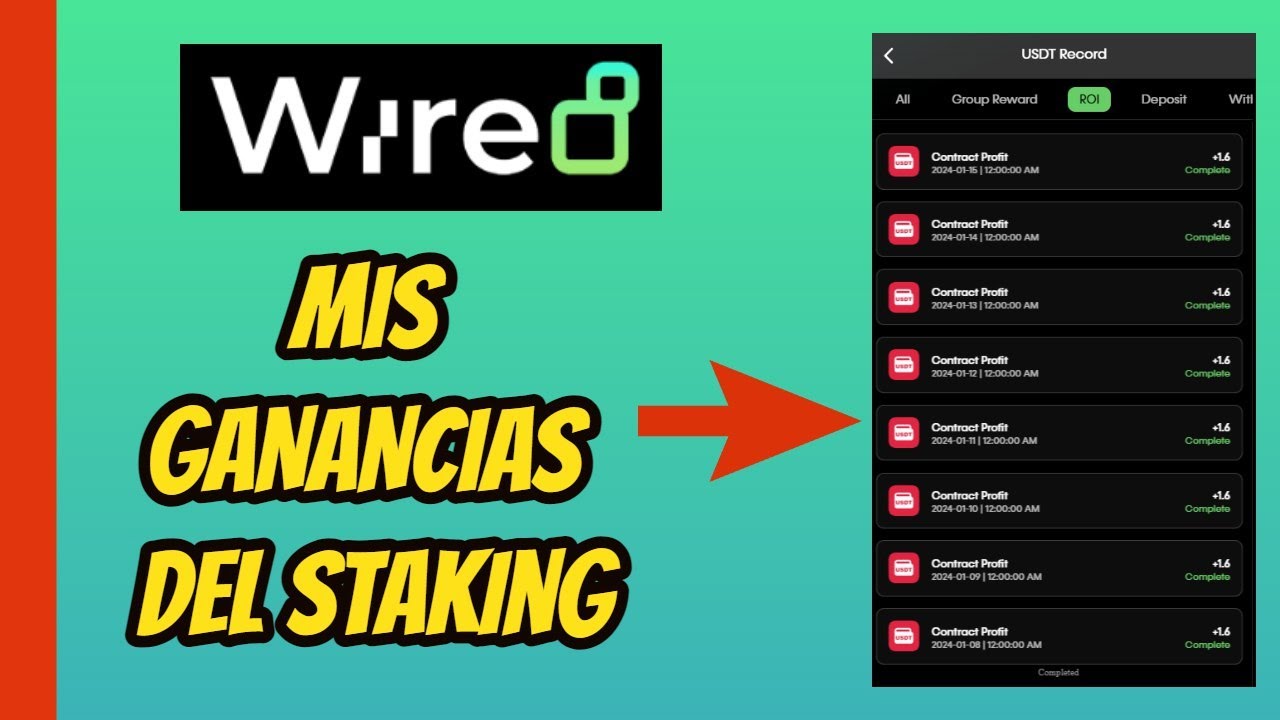 Titulo: Wire8 - Mis GANANCIAS Personales del Staking - YouTube