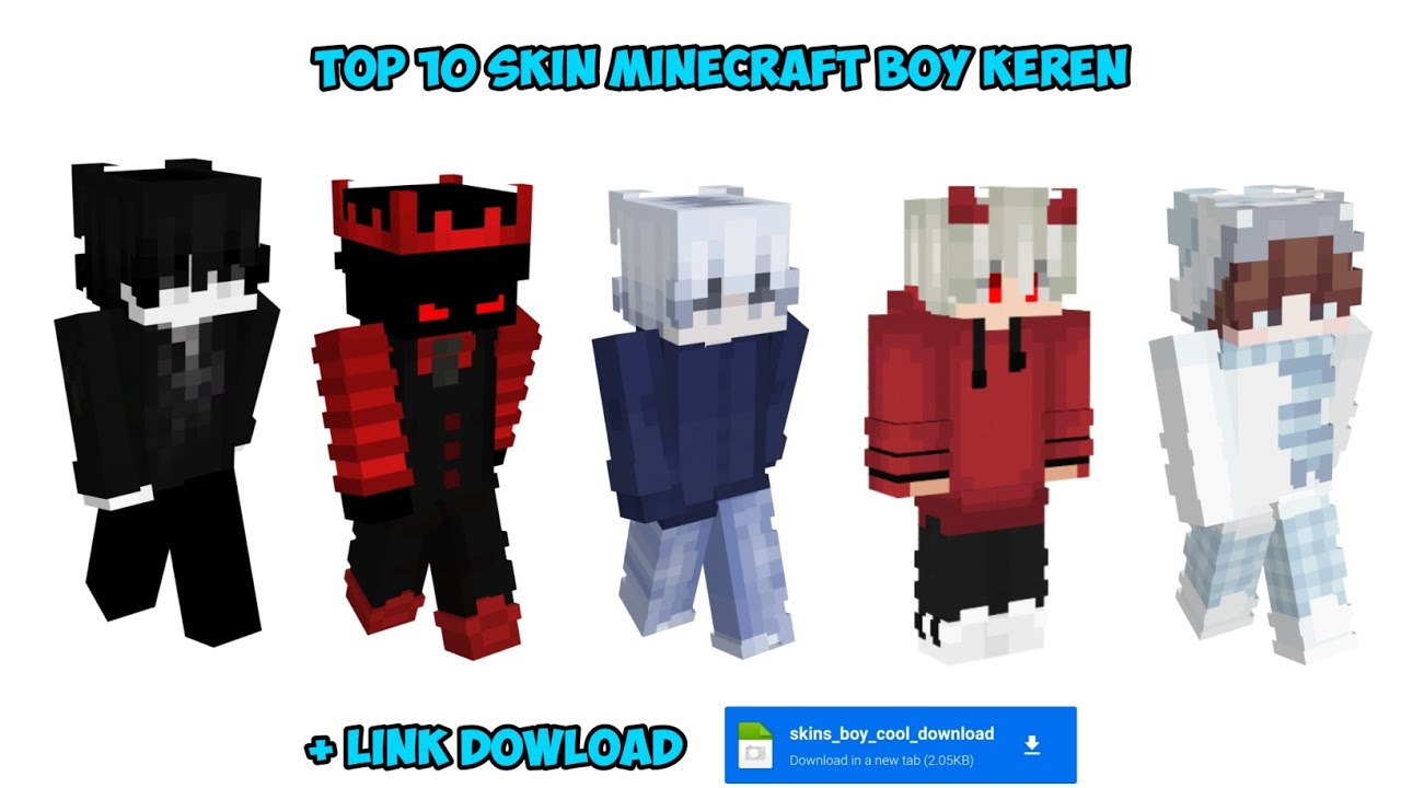TOP 10 SKIN MINECRAFT BOY KEREN - YouTube
