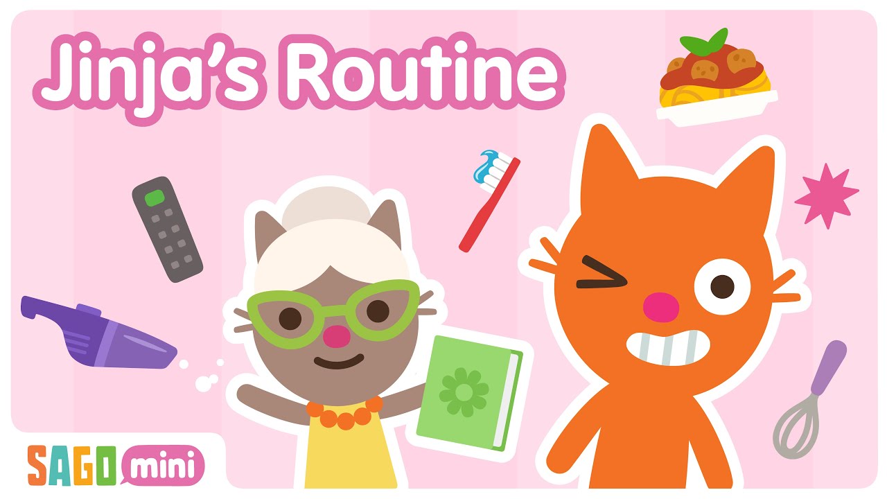 Jinja the Cat’s Daily Routine 🐾 | Fun & Healthy Habits for Kids | Sago ...