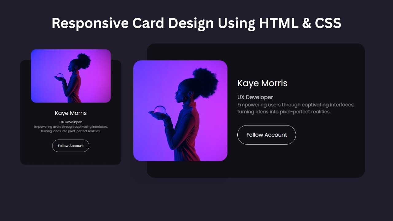 Responsive Card Design Using HTML & CSS 🔥 | Modern UI Card Tutorial ...