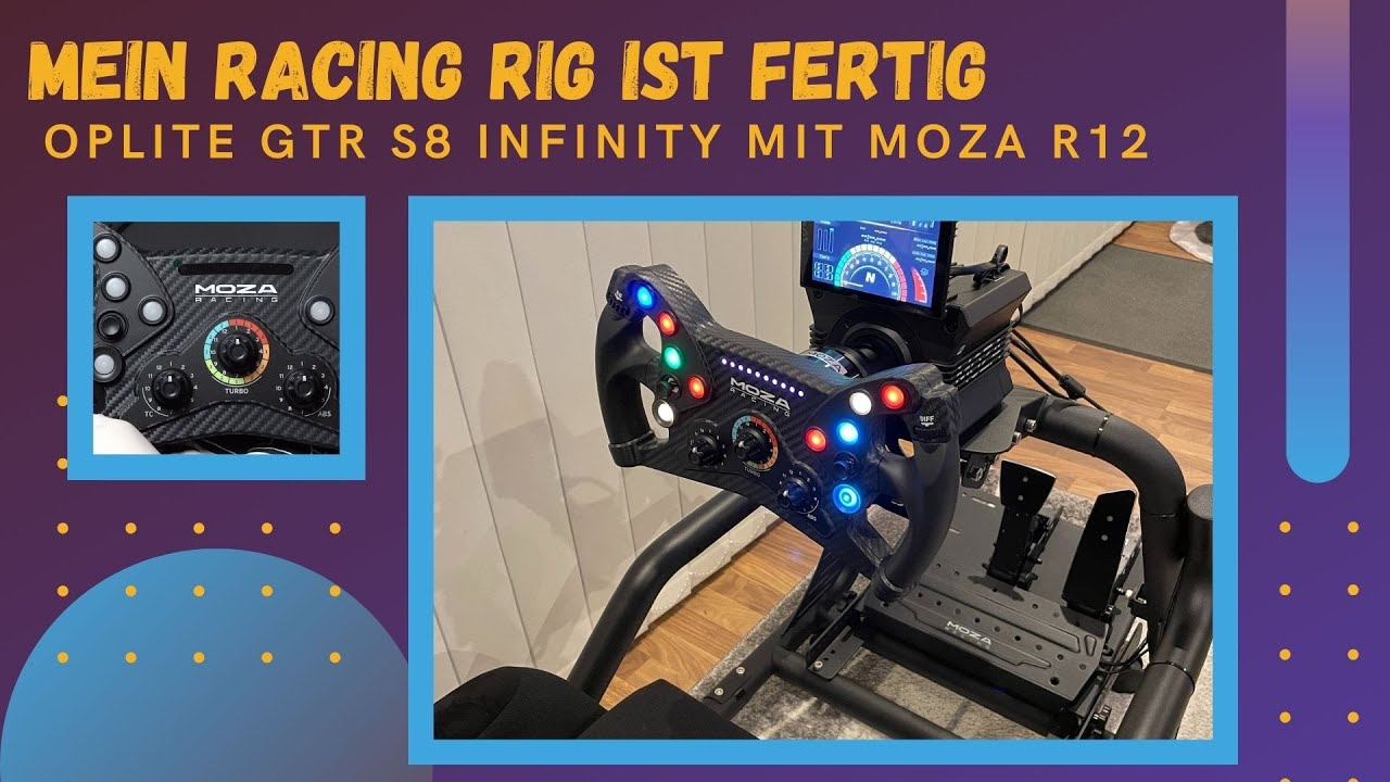Mein Racing Rig ist fertig Oplite GTR S8 INFINITY mit Moza R12 - YouTube