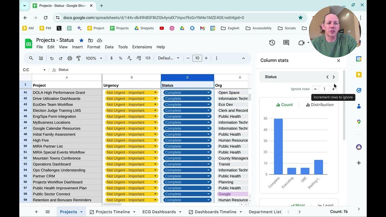 My Lazy Spot - Google Sheets - QUICK and EASY Column Stats! - YouTube