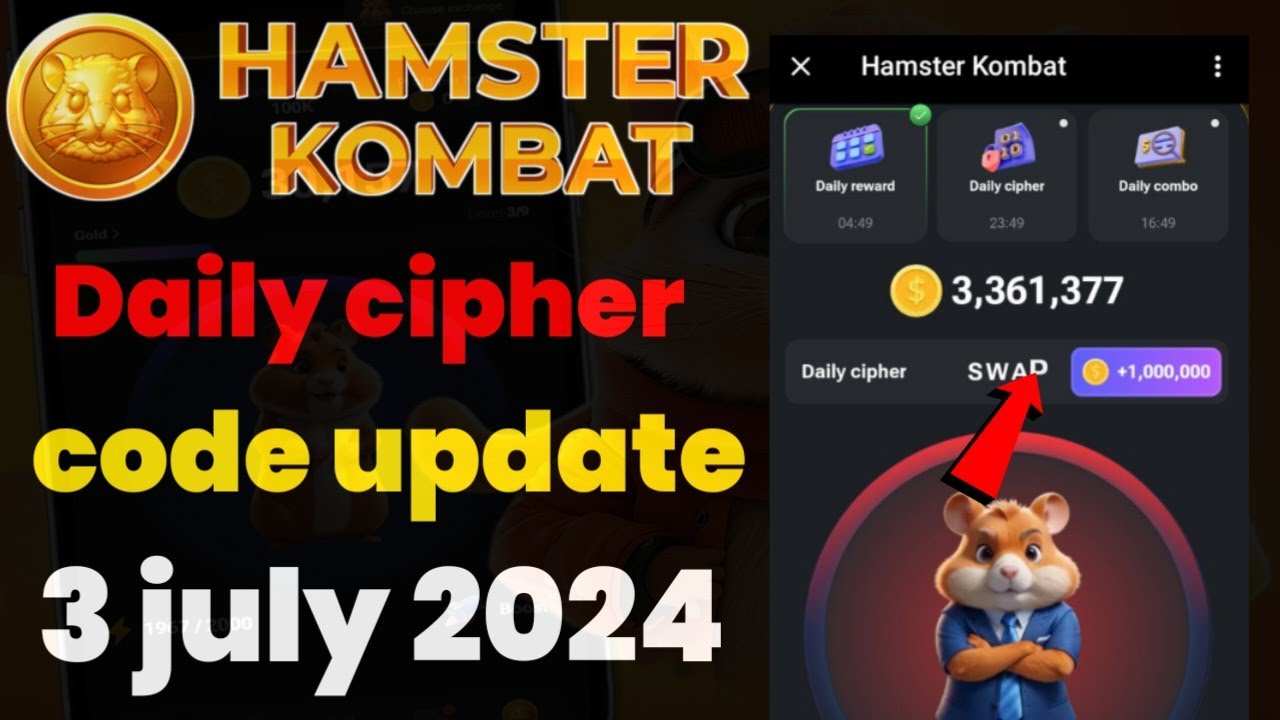 Hamster Kombat Daily Cipher Code 3 July 2024 | Hamster Kombat Daily ...