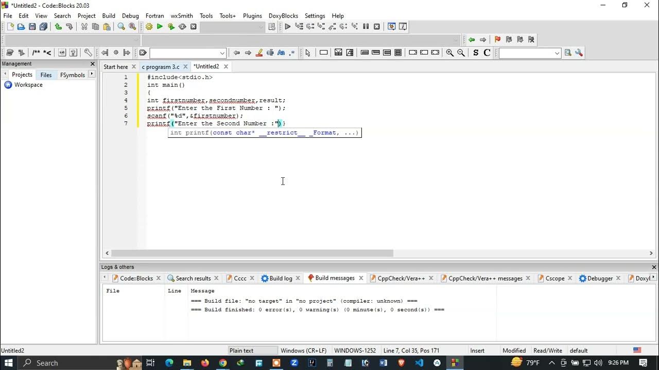 Dividing Two Numbers: C Programming Tutorial - YouTube
