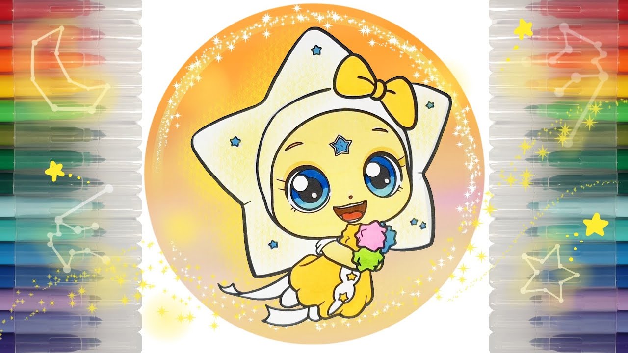 💫색칠놀이💫 슈팅스타 캐치티니핑 빛의 나눔핑 색칠하기🎨 Catch teenieping GIVERPING coloring 색칠공부 ...