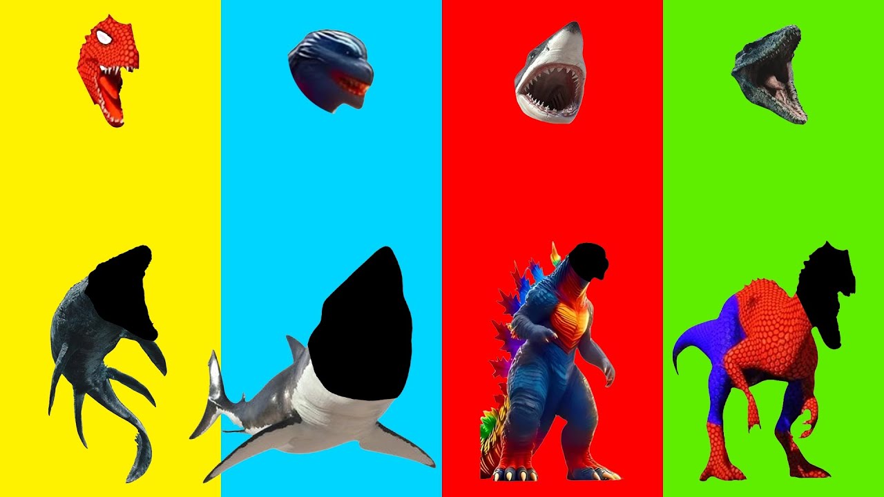 🦖 Wrong Eyes 👀 Mosasaurus vs Megolodon vs Godzilla vs Dino Spider ...