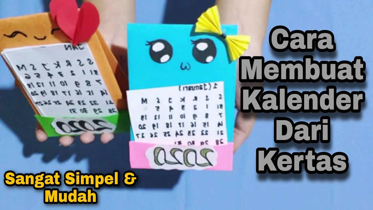 Cara mudah membuat kalender dari kertas - YouTube