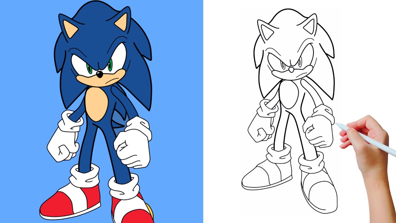 How to Draw Sonic the Hedgehog (Easy Sonic Drawing Tutorial) - YouTube