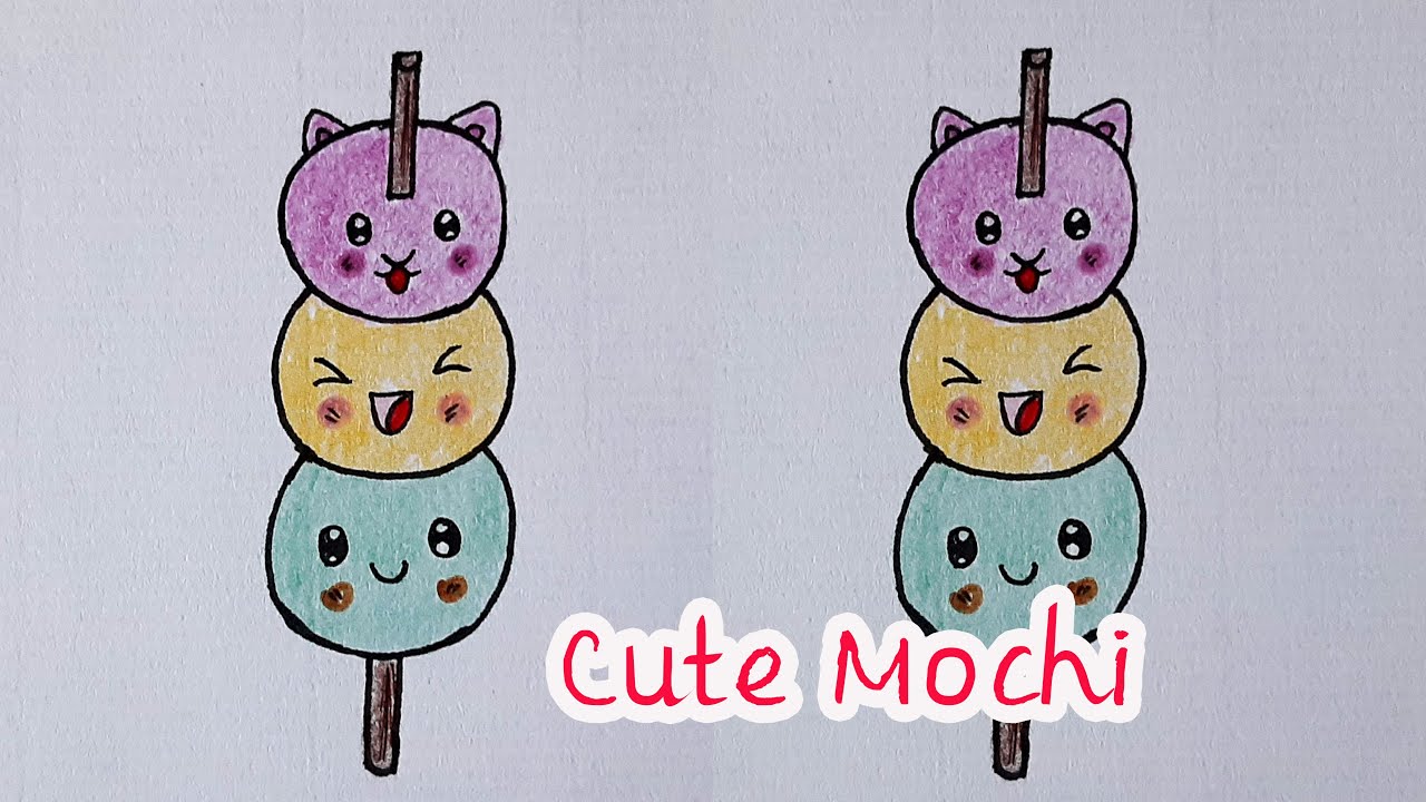 How to Draw Mochi 🍡🍡 / Cute Mochi Drawing - YouTube
