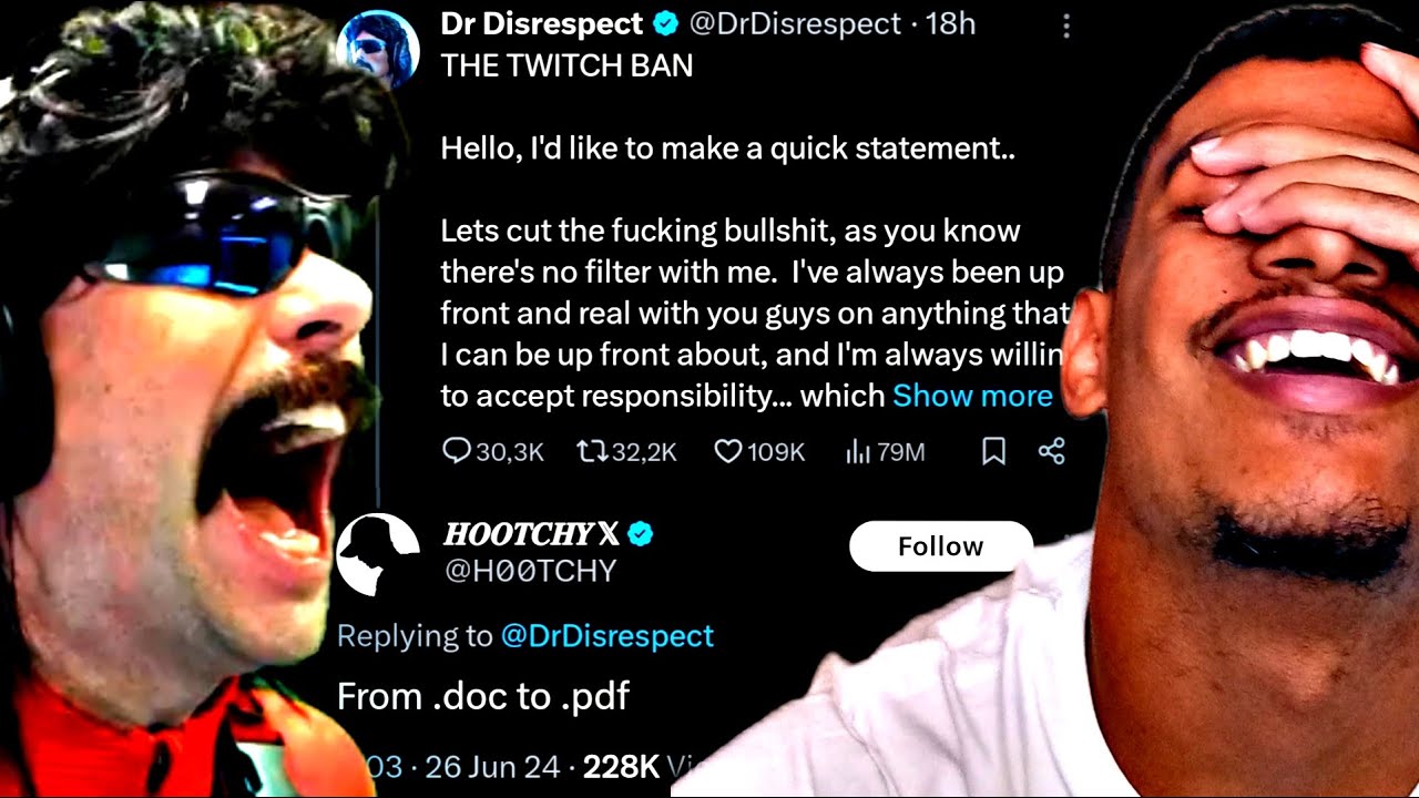 Twitter Reacts to the Dr. Disrespect Statement - YouTube