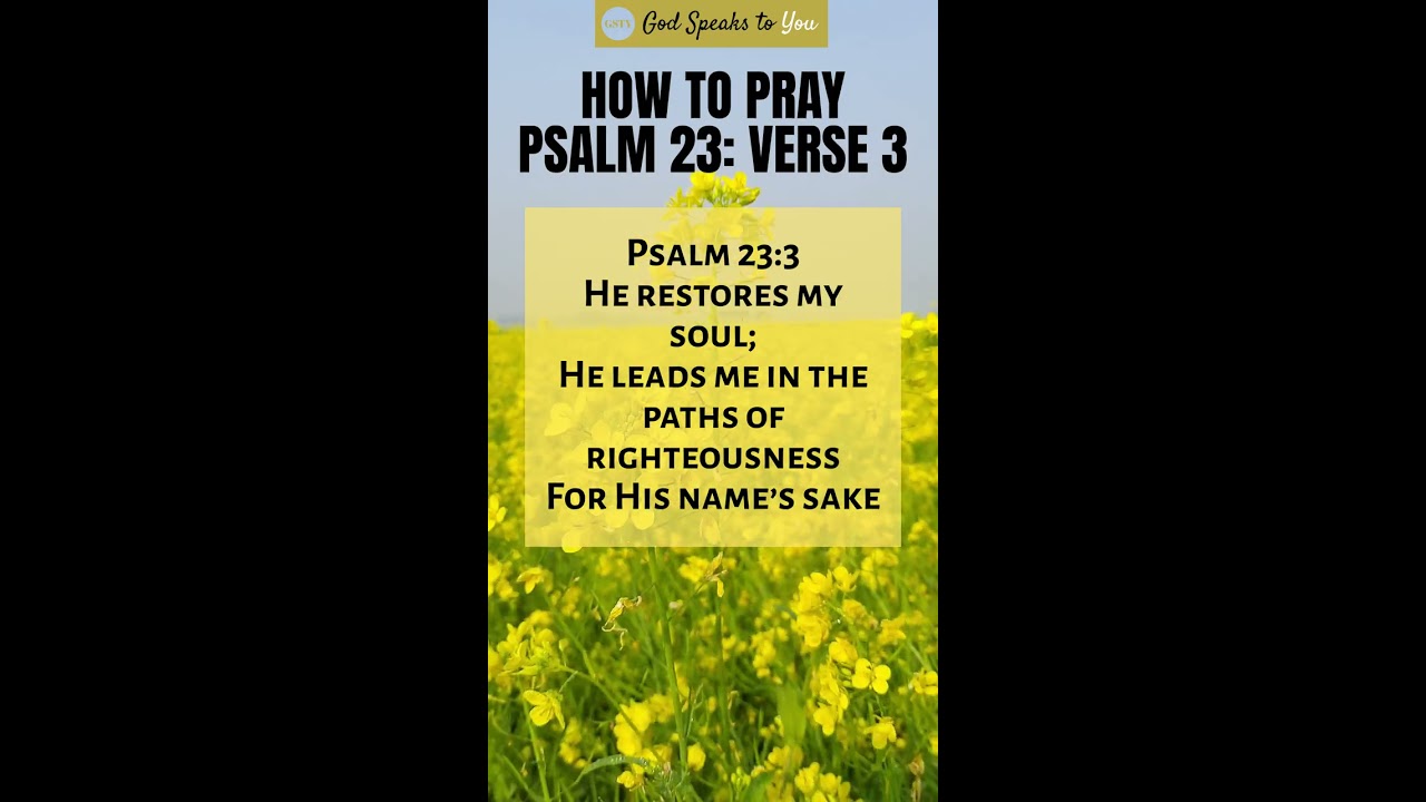How To Pray Psalm 23 Verse 3 YouTube How To Pray Psalm 23 Verse 3 YouTube