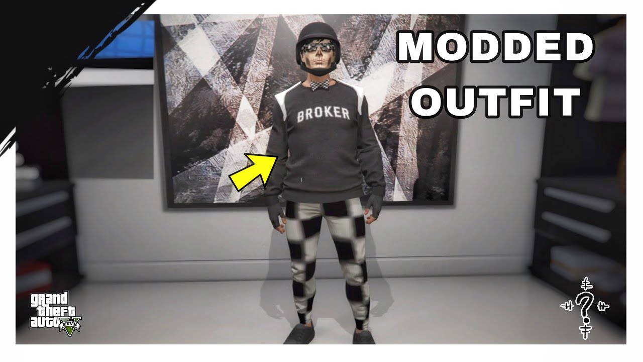GTA 5 -ONLINE MALE MODDED TRYHARD CHECKER OUTFIT TUTORIAL ( PATCH 1.62 ...