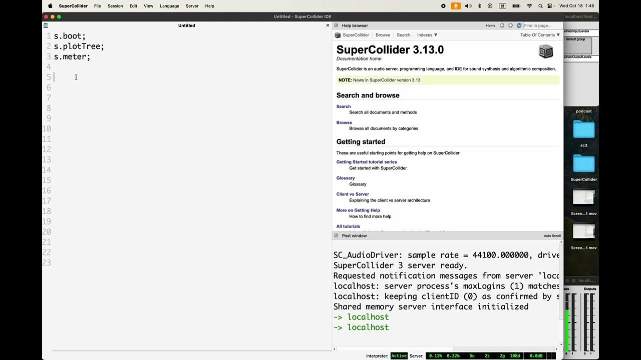 슈퍼콜라이더 한국어 튜토리얼 - 인사말 supercollider tutolial 00 - YouTube