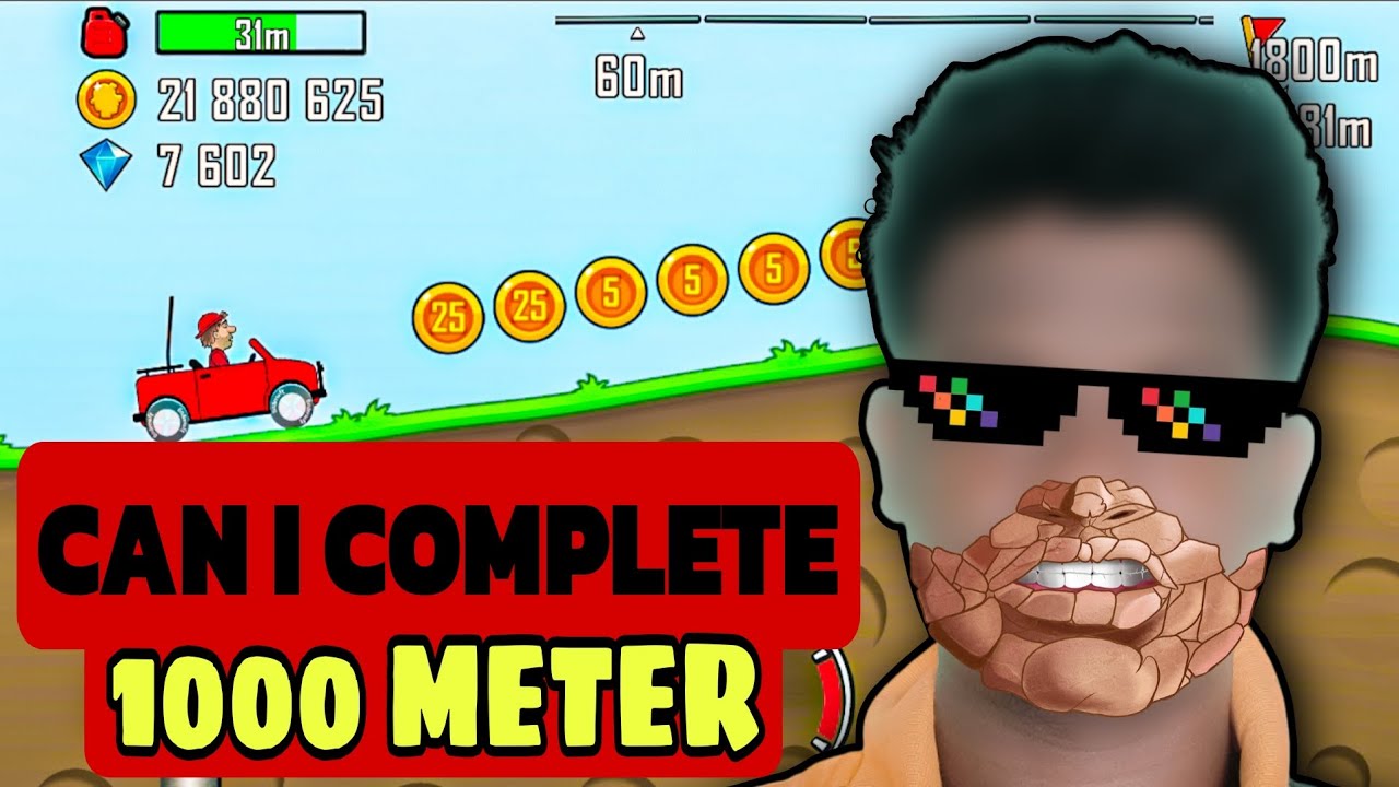 Can I complete 1000 meter in hill climb racing 🏎️#hillclimbracing # ...