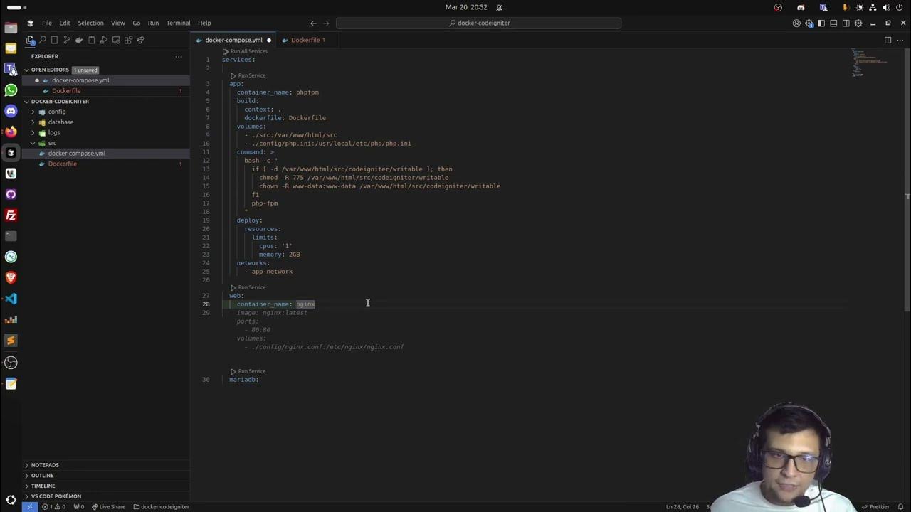 Configurando o Docker Compose para o CodeIgniter (nginx, PHP e MySQL) - YouTube