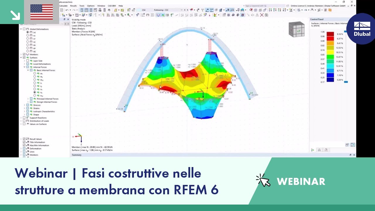 [EN] Webinar | Fasi costruttive nelle strutture a membrana con RFEM 6 - YouTube