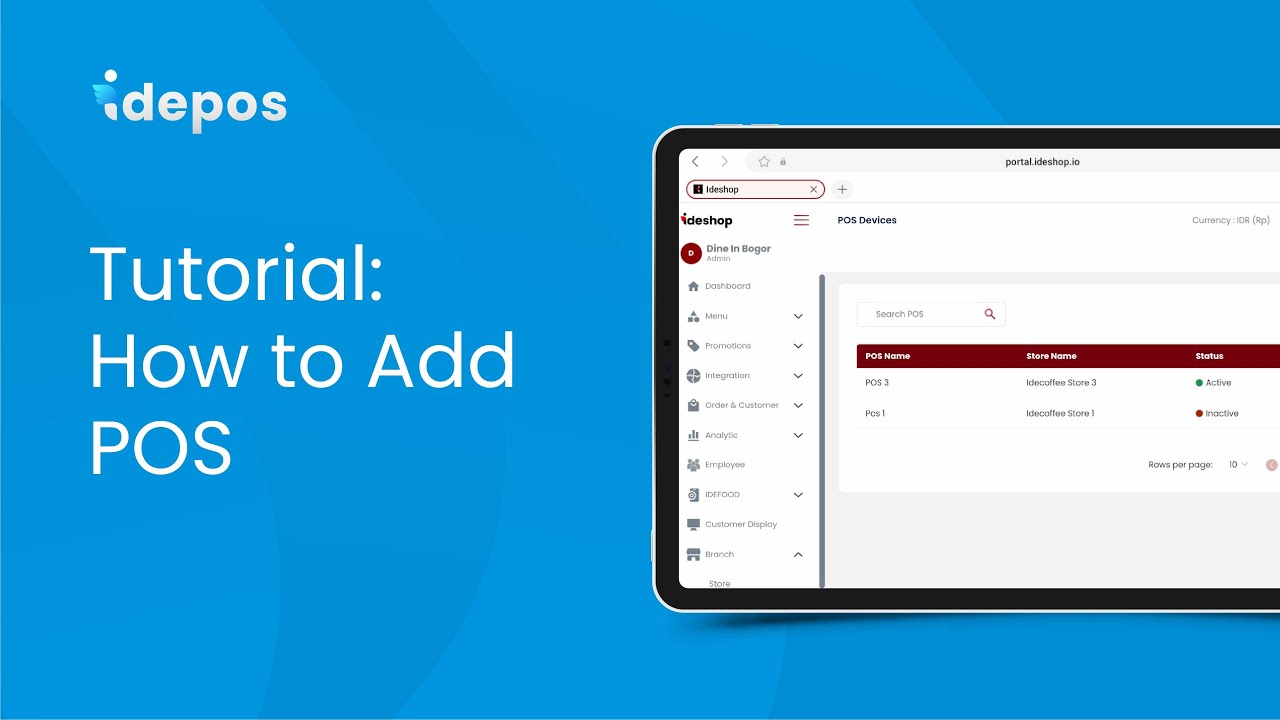 Tutorial How to Add POS on IDEPOS - YouTube